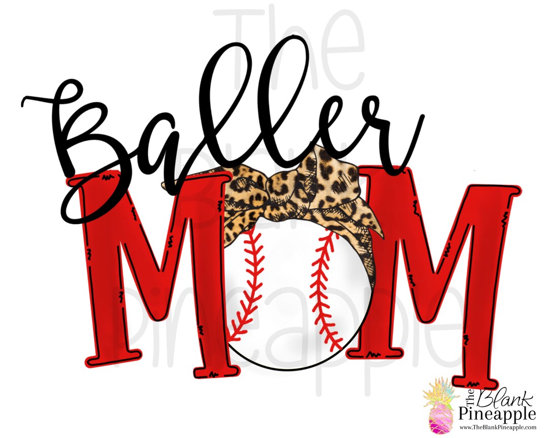 Baseball Design PNG, Baseball "baller Mom" Animal Print Bandana PNG ...
