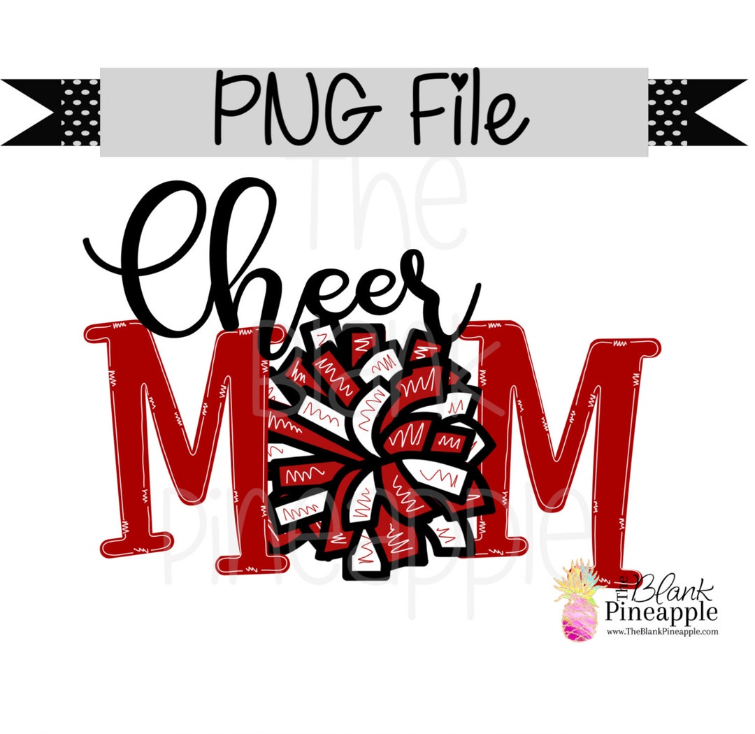 Cheer Design PNG, Cheer Mom Dark Red and White PNG 300dpi Clipart ...