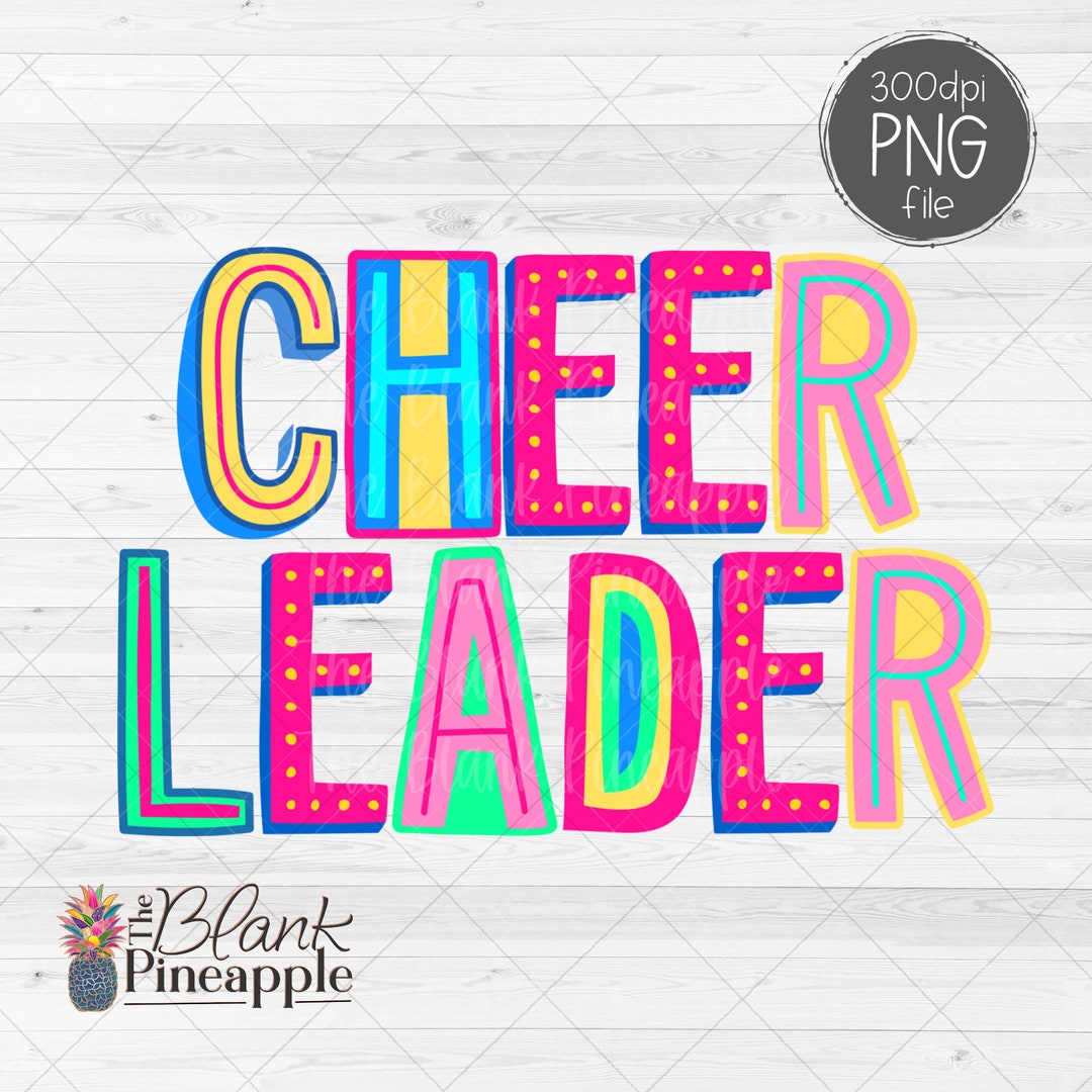 Cheer Design PNG, Colorful Font Cheerleader PNG, Cheer Sublimation ...