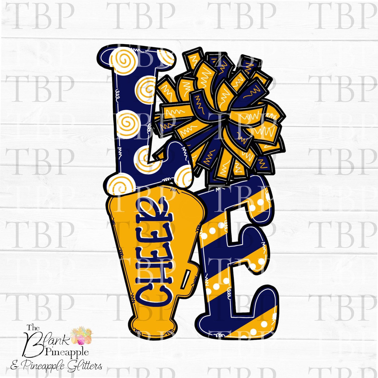 Cheer Design PNG LOVE Cheer Navy and Yellow Gold PNG - Etsy