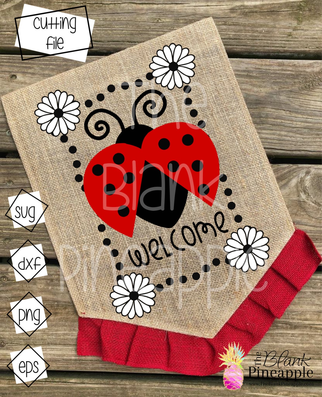 Garden Flag SVG Cut File, Ladybug Cut File Png, Svg, Eps, & Dxf, Cut ...