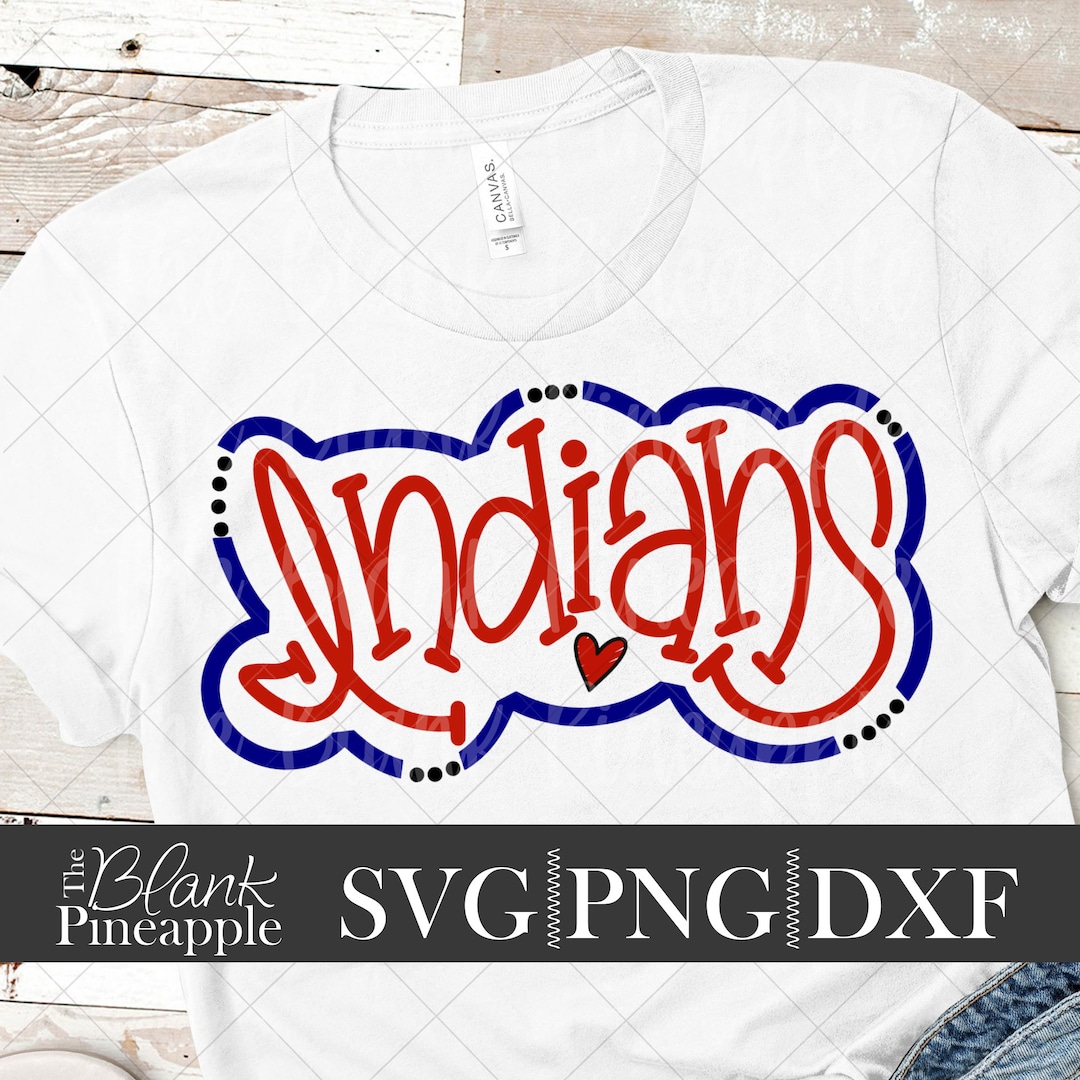 Indians SVG Cut File, Indians Mascot SVG, Dxf, and Png Digital Download ...