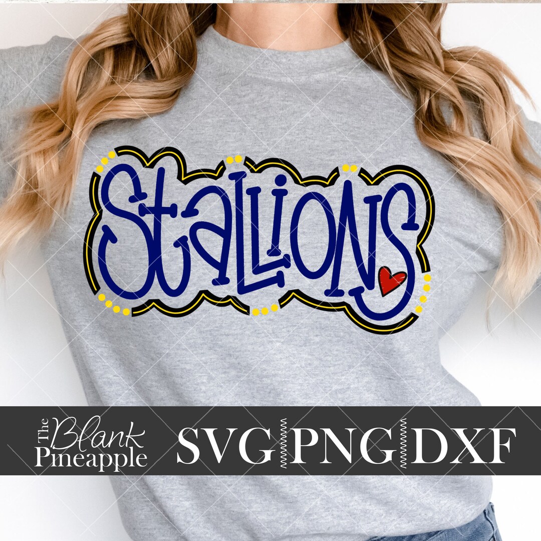 Stallions SVG Cut File, Stallions Mascot SVG, Dxf, and Png Digital ...