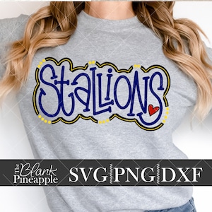 Stallions SVG Cut File, Stallions Mascot SVG, Dxf, and Png Digital ...