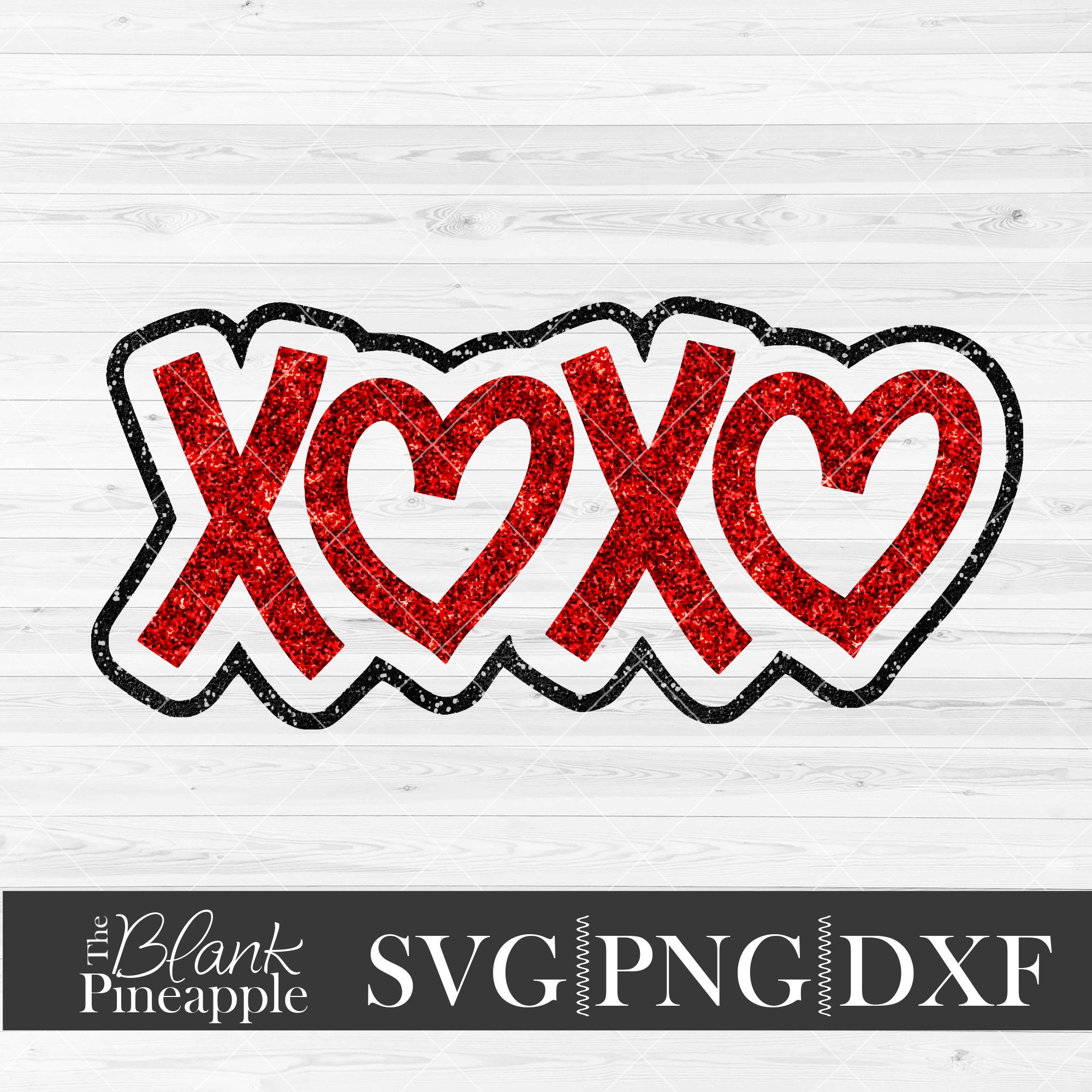 Outlined XOXO SVG Cut File, XOXO Svg, Dxf, and Png Digital Download ...