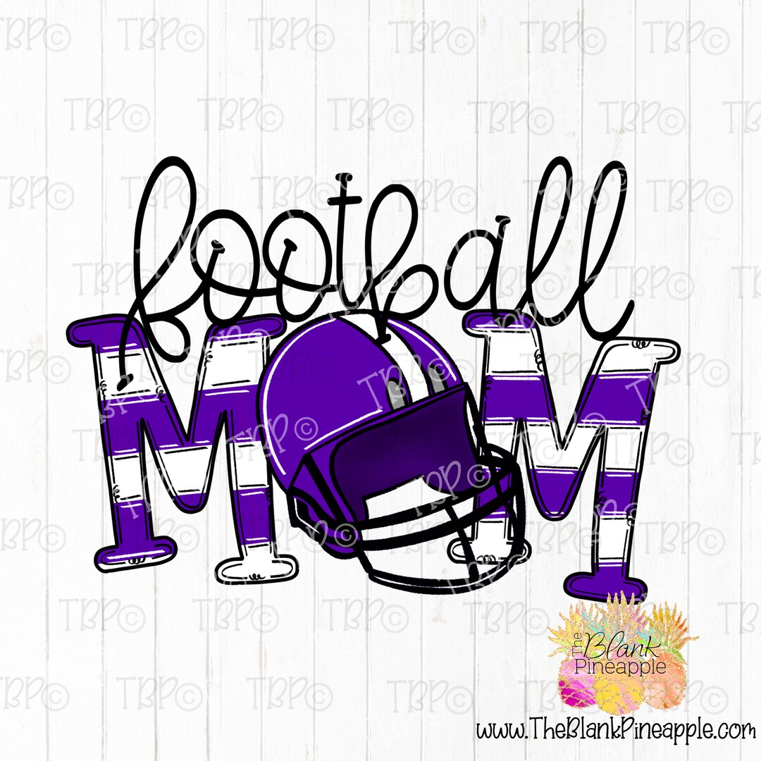 Football Design PNG, Football Mom With Helmet Striped Purple PNG 300dpi ...