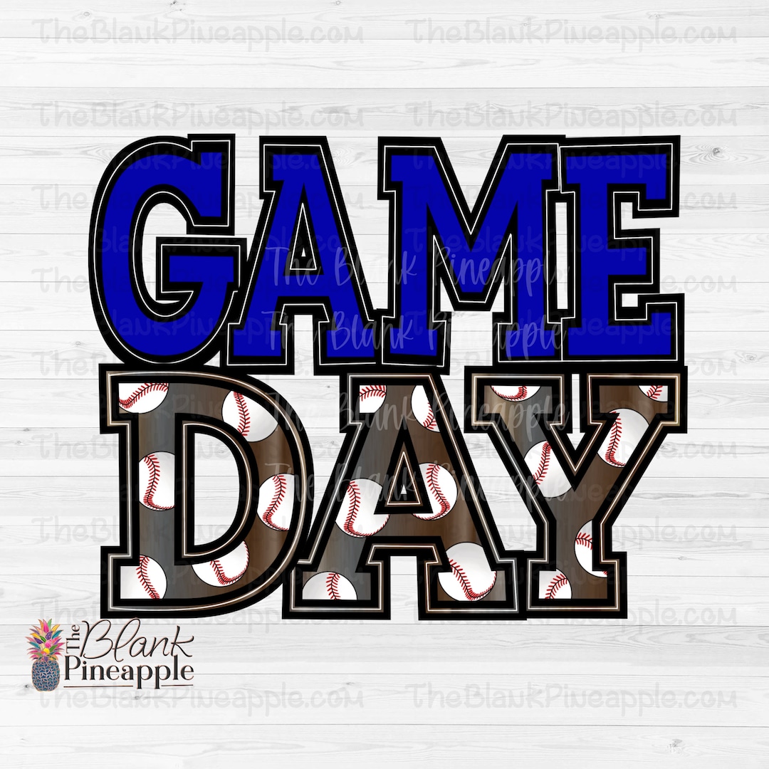 Baseball Design PNG Baseball Game Day in Royal Blue Baseball - Etsy