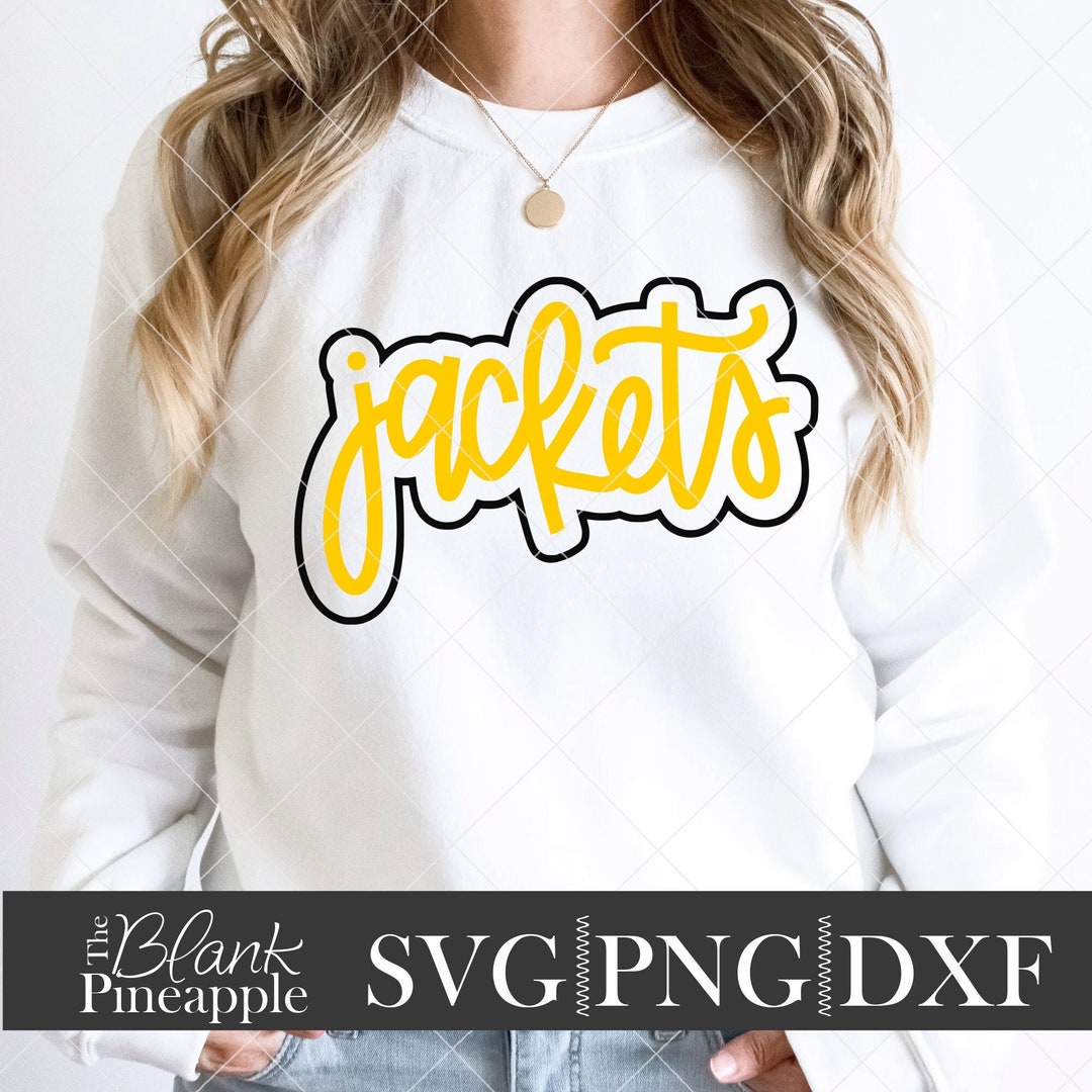 Jackets SVG Cut File, Outlined Jackets Mascot SVG, Dxf, and Png Digital ...