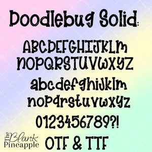 Doodlebug Font Duo in OTF and TTF Format. Handwritten Font. Inline Font ...
