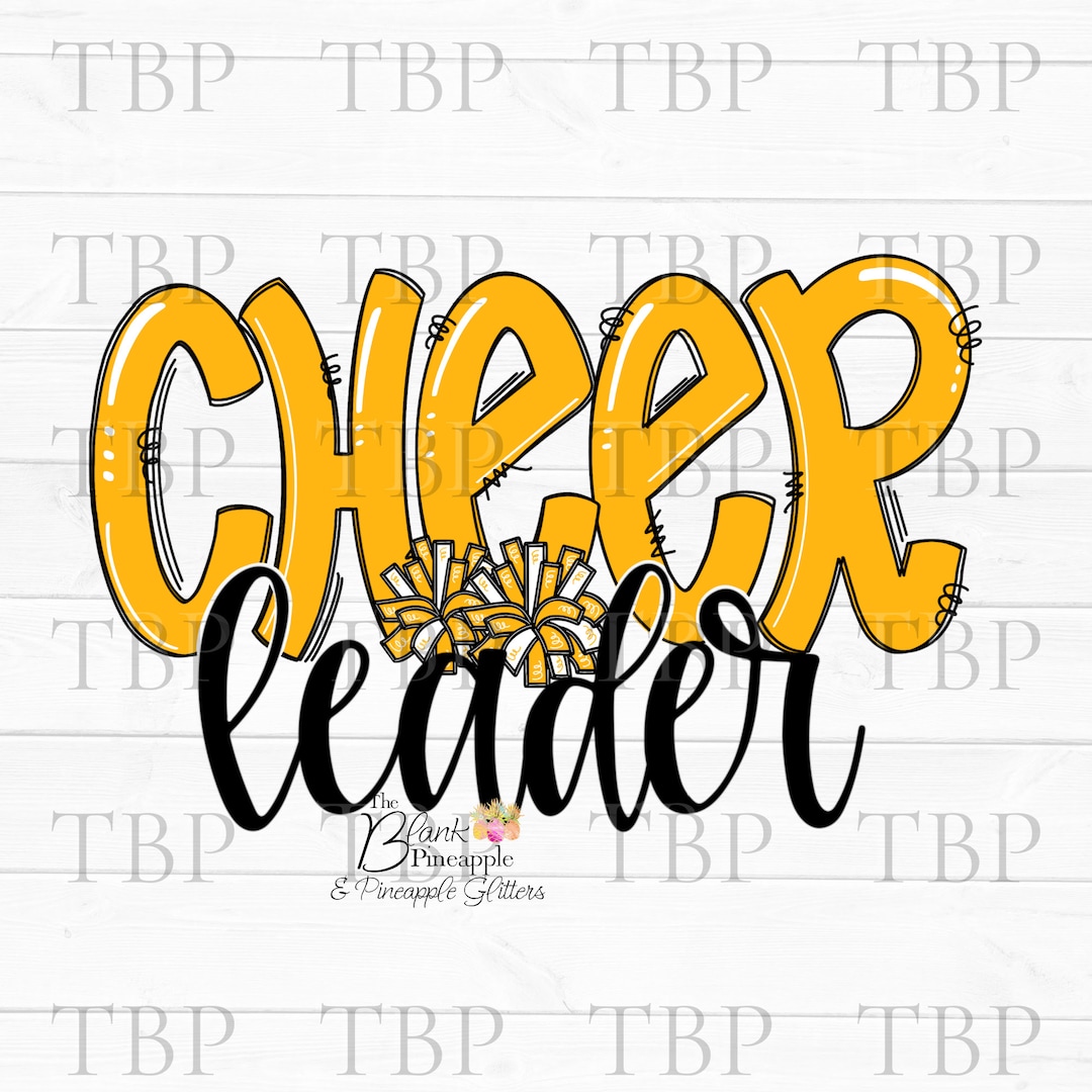 Cheer Design PNG, Cheerleader in Yellow Gold PNG, Cheer Sublimation ...