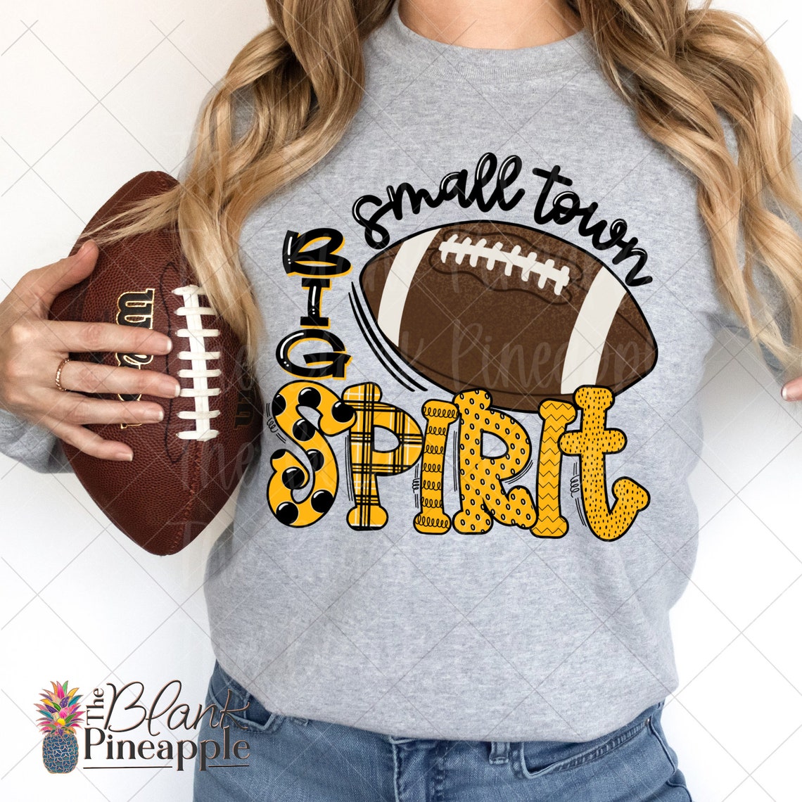 Football Design PNG, Football Small Town Big Spirit in Dark Green and ...