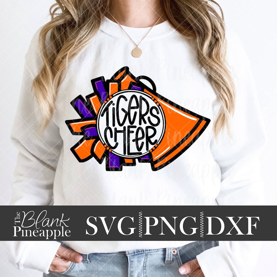 Tigers SVG Cut File, Tigers Cheer SVG, Dxf, and Png, Mascot Name Shirt ...