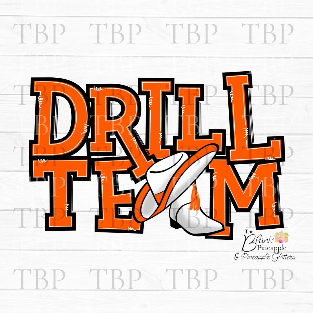 Drill Team Design PNG, Drill Team With Hats and Boots in Orange PNG ...