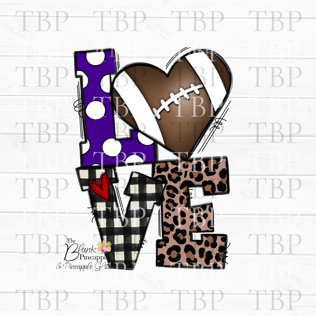 Football Design PNG, Purple Love Football Design, Football Love Design ...