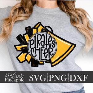 Pirates SVG Cut File, Pirates Cheer SVG, Dxf, and Png, Mascot Name ...