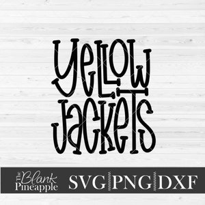 Yellowjackets SVG Cut File, Yellowjackets Mascot SVG, Dxf, and Png ...