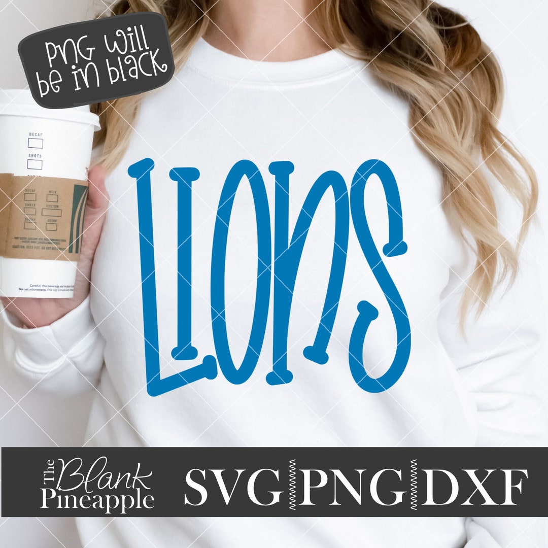 Lions SVG Cut File, Lions Mascot SVG, Dxf, and Png Digital Download ...