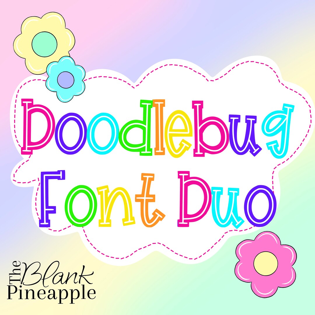 Doodlebug Font Duo in OTF and TTF Format. Handwritten Font. Inline Font ...