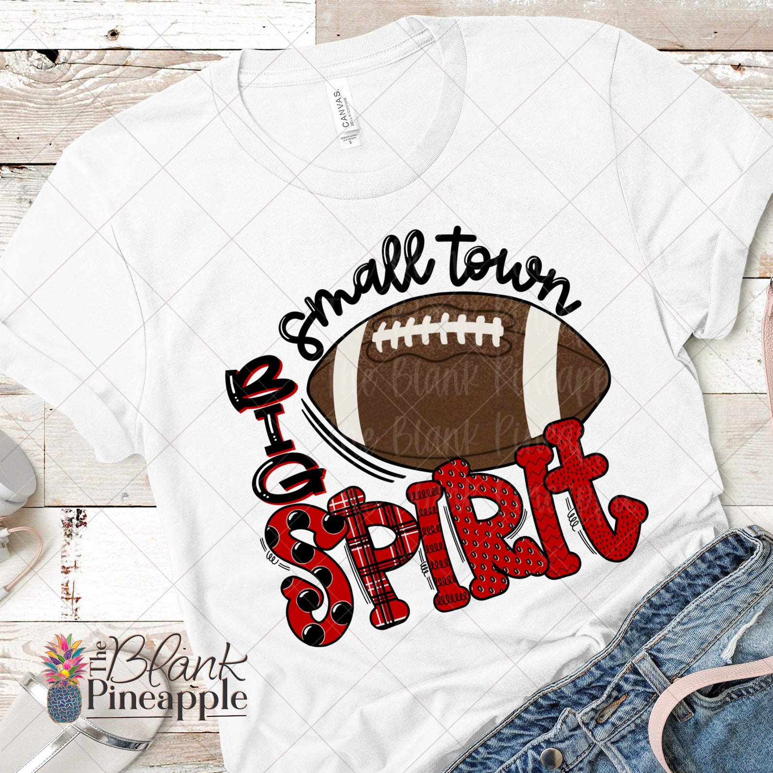 Football Design PNG, Football Small Town Big Spirit in Dark Green and ...
