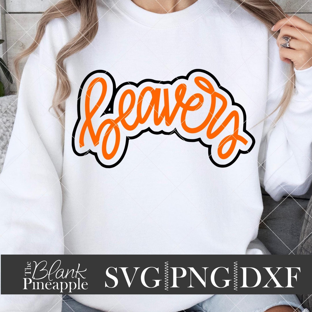 Beavers SVG Cut File, Outlined Beavers Mascot SVG, Dxf, and Png Digital ...