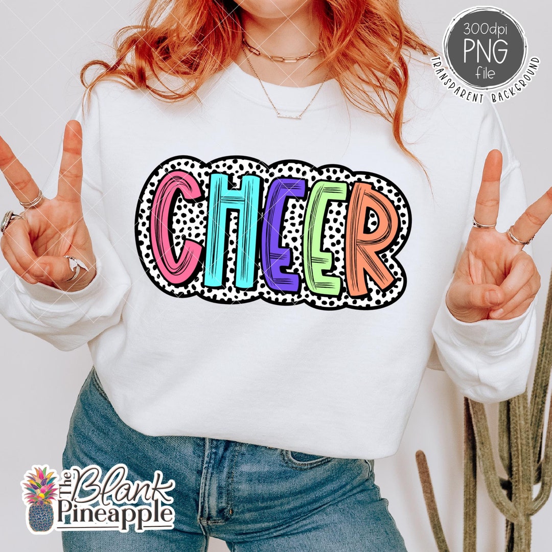 Cheer Design PNG, Cheer Polka Dot Design PNG, Cheerleading Sublimation ...