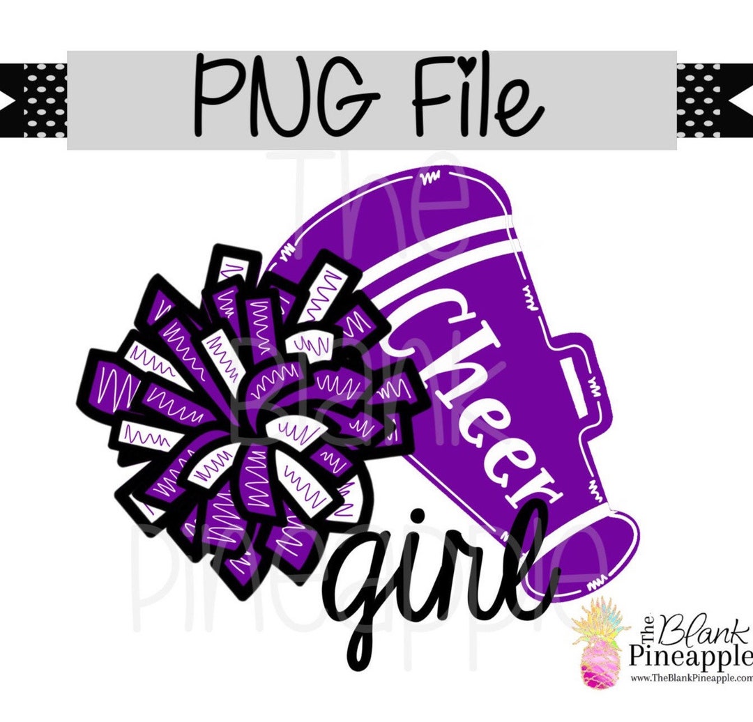 Cheer Design PNG Cheer Girl Purple and White PNG 300dpi Clipart ...