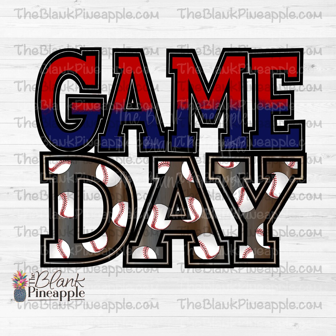 Baseball Design PNG, Baseball Game Day in Red and Navy, Baseball ...