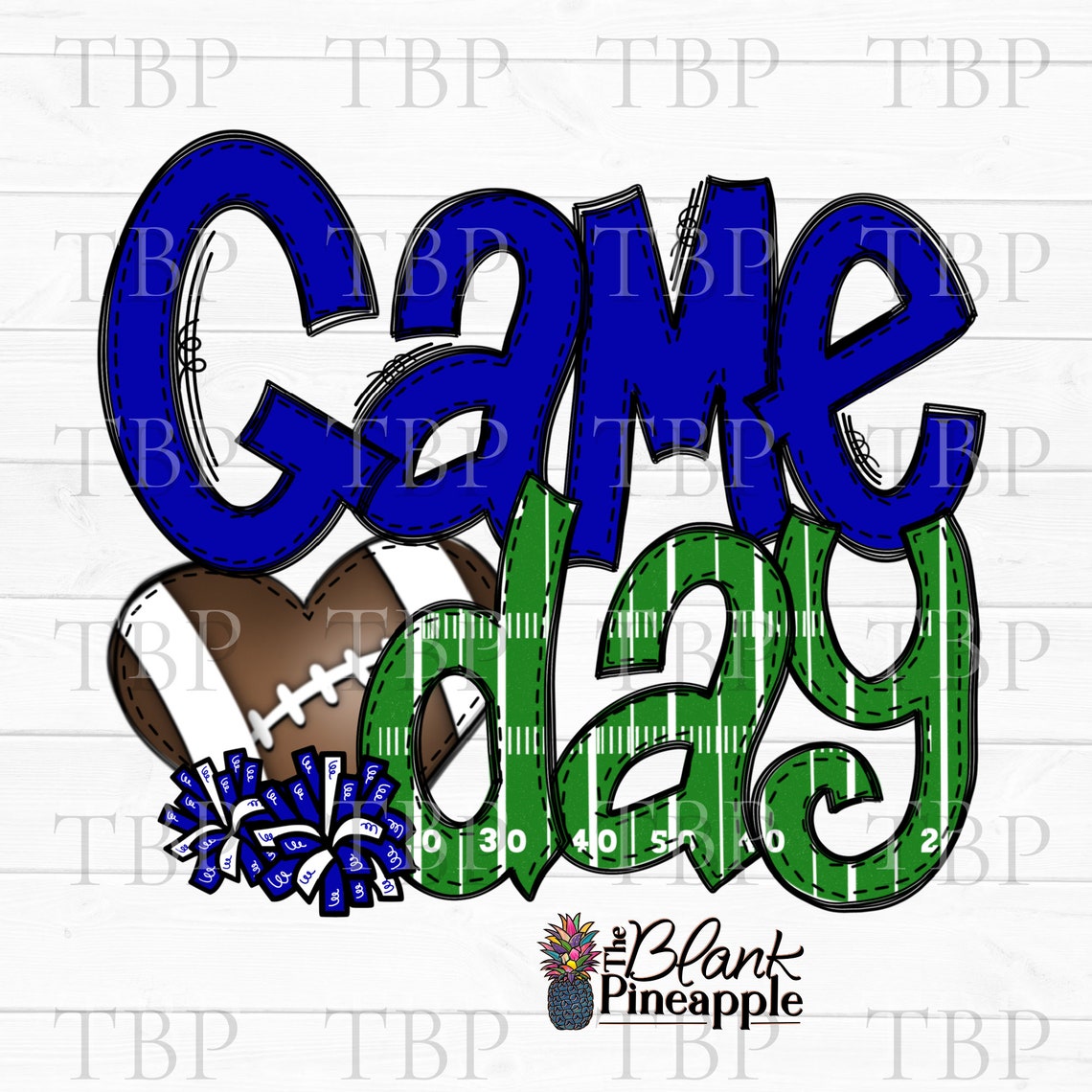 Football Design PNG Football Game Day Royal Blue Hex 0504aa - Etsy