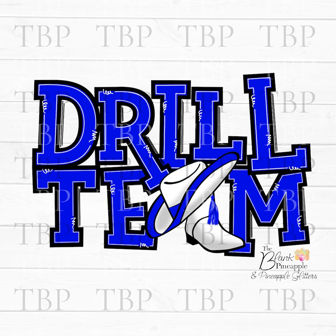Drill Team Design PNG, Drill Team With Hats and Boots in Blue PNG ...