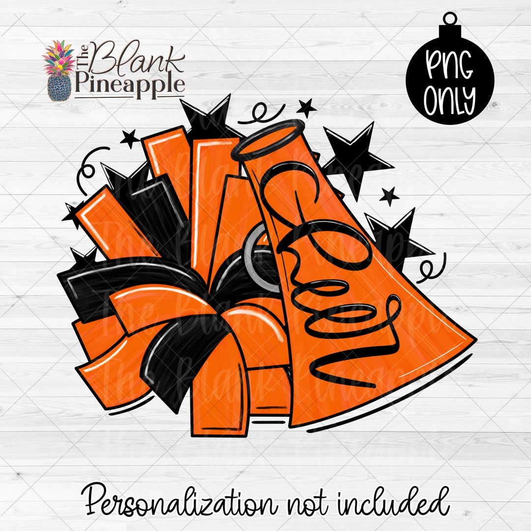 Cheerleading Design PNG Cheer Megaphone and Pom Pom With - Etsy