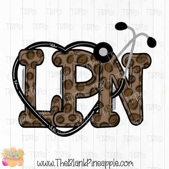 LPN Licensed Practical Nurse Stethoscope Leopard Pattern PNG - Etsy