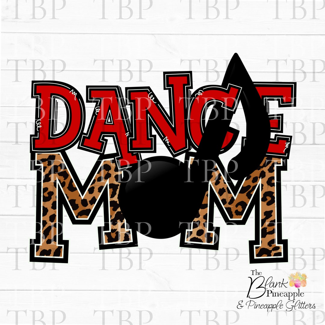 Dance Mom Design PNG, Dance Mom With Musical Note in Leopard and Red ...