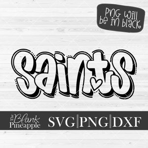 Saints SVG Cut File, Saints Mascot SVG, Dxf, and Png Digital Download ...