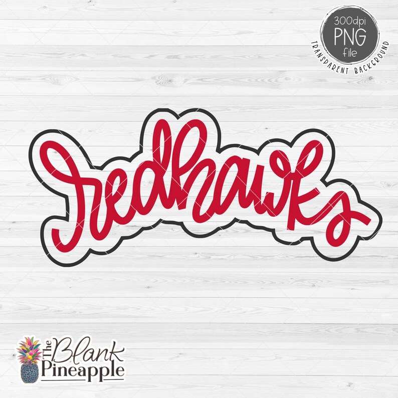 Redhawks SVG Cut File, Outlined Redhawks Mascot SVG, Dxf, and Png ...