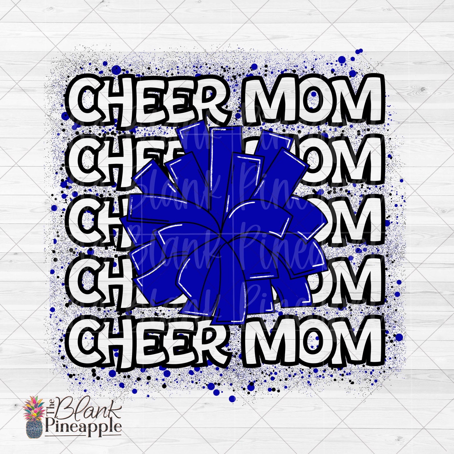 Cheer Design PNG Cheer Mom Outline Pom Pom in Royal Blue PNG - Etsy