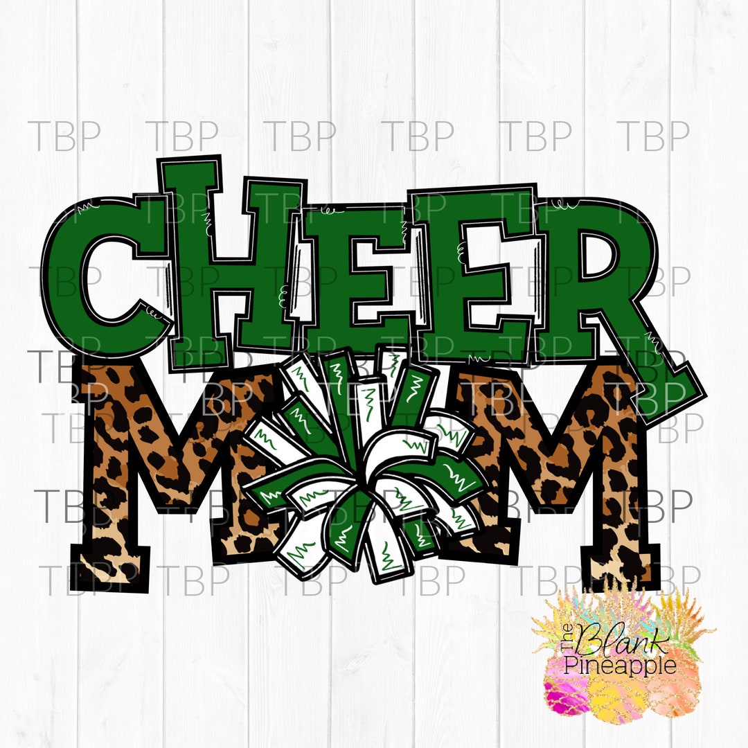 Cheer Design PNG, Cheer Mom Leopard and Dark Green PNG , Cheer ...