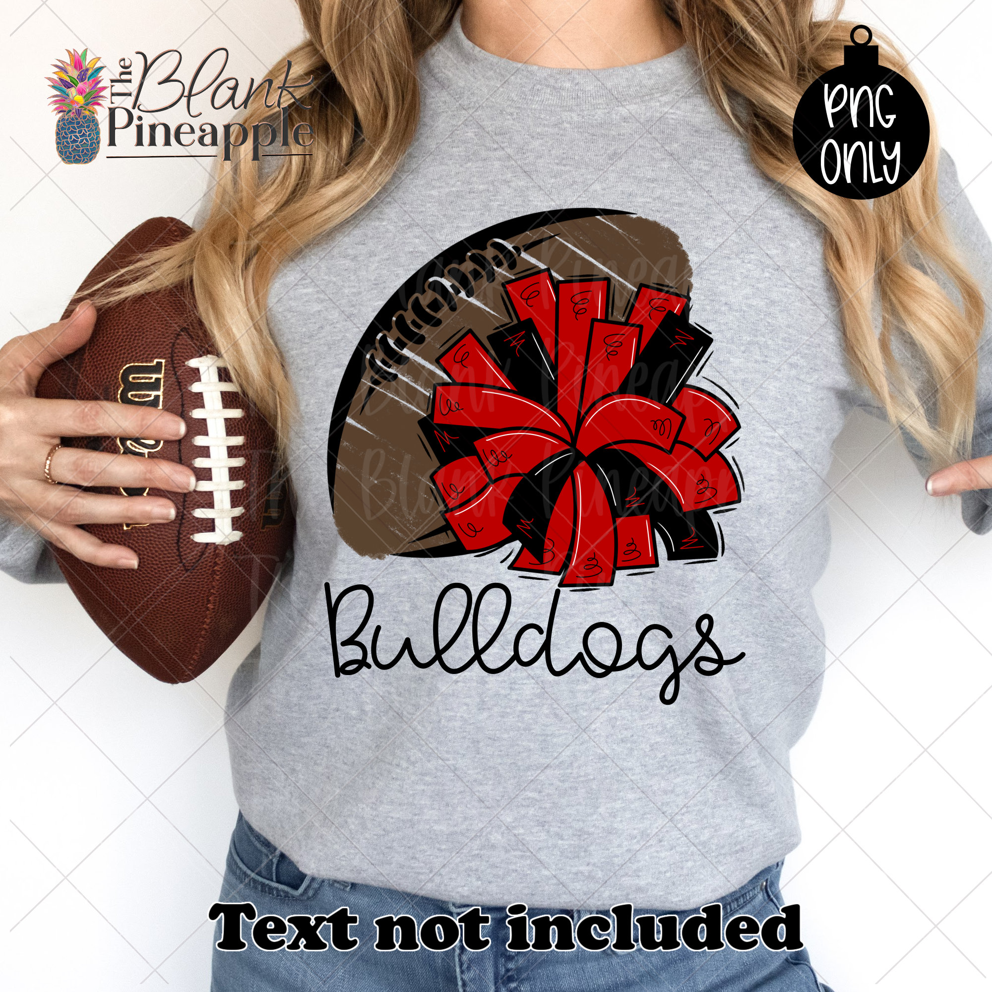 Cheer Design PNG Cheer Pom Pom and Chalky Football in Red and - Etsy