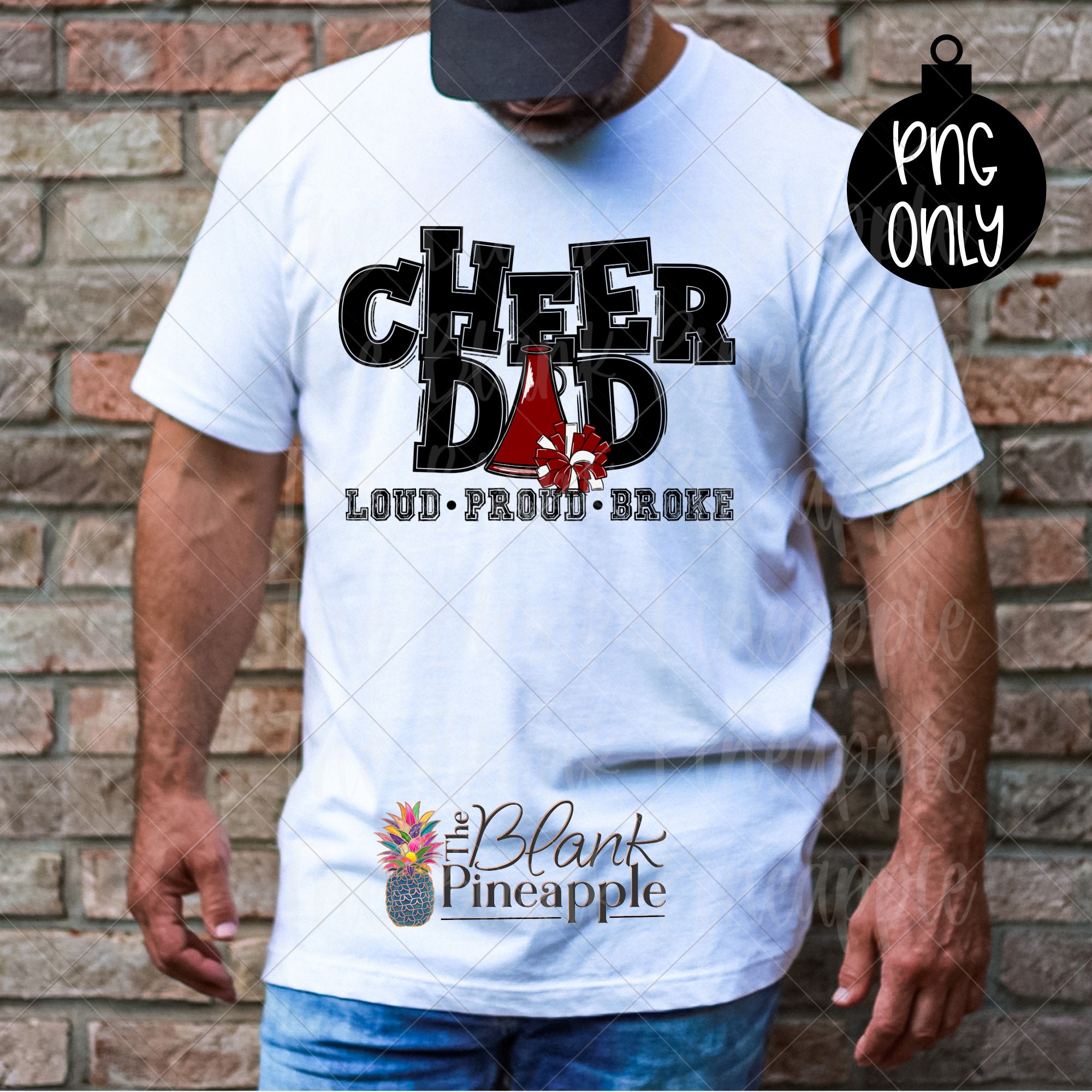 Cheer Design PNG, Cheer Dad Red and White, Cheerleading Sublimation ...