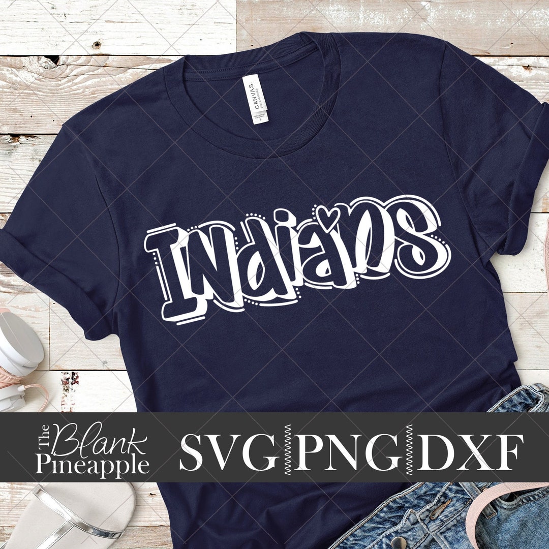 Indians SVG Cut File, Indians Mascot SVG, Dxf, and Png Digital Download ...