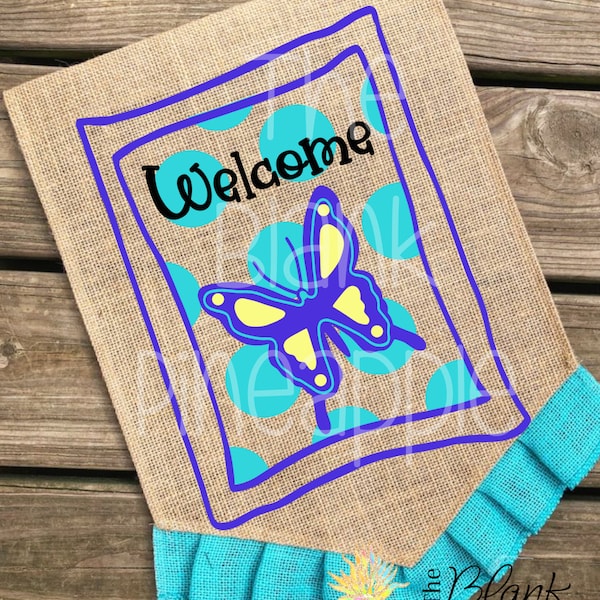 Butterfly Garden Flag Svg - Etsy