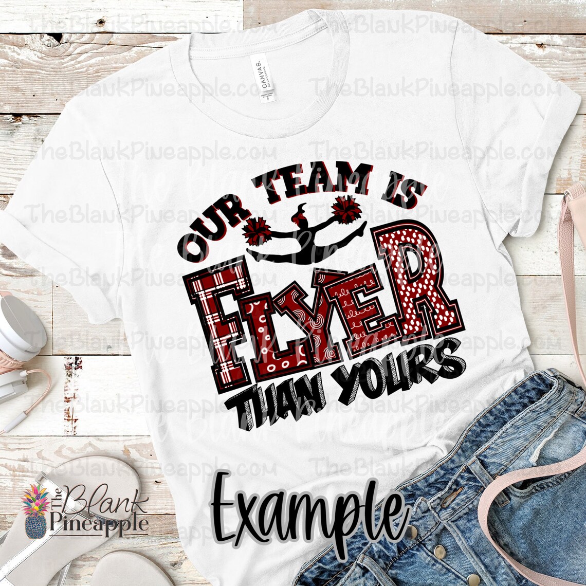 Cheer Design PNG Cheer Our Team is Flyer Than Yours in Orange - Etsy