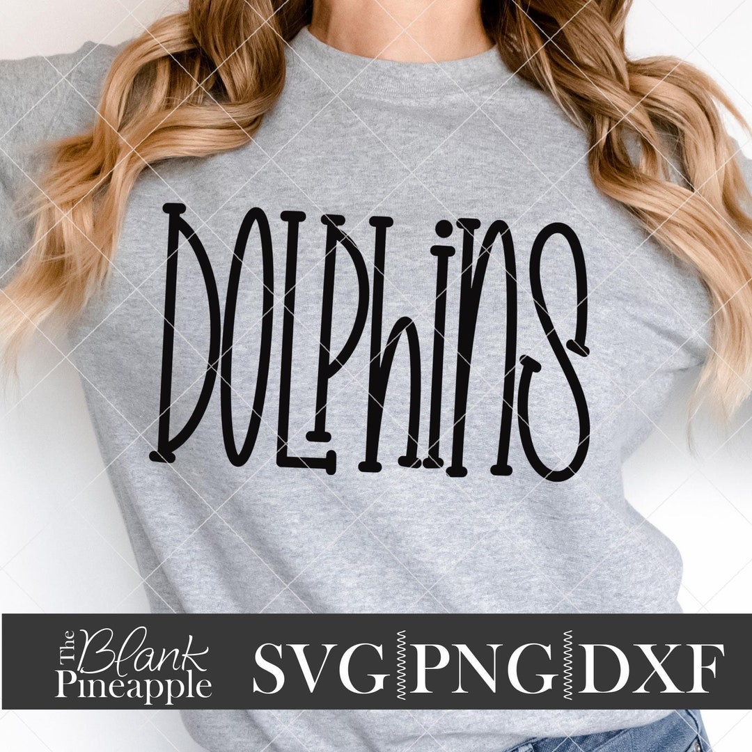 Dolphins SVG Cut File, Dolphins Mascot SVG, Dxf, and Png Digital ...