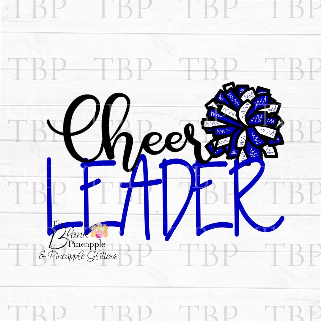 Cheer Design PNG Cheerleader Blue and White Pom Poms PNG 300dpi Clipart ...