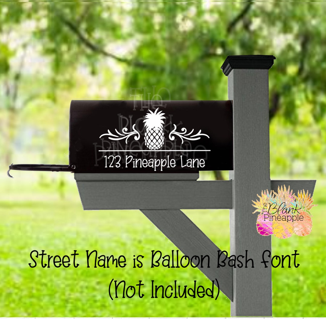 Mailbox SVG Cut File, Pineapple Monogram Mailbox Cut File Png, Svg, Eps ...