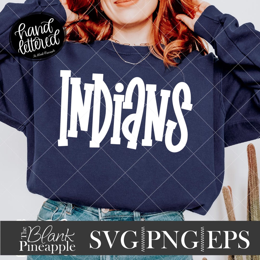 Indians SVG Cut File, Indians Mascot SVG, Eps, and Png Digital Download ...