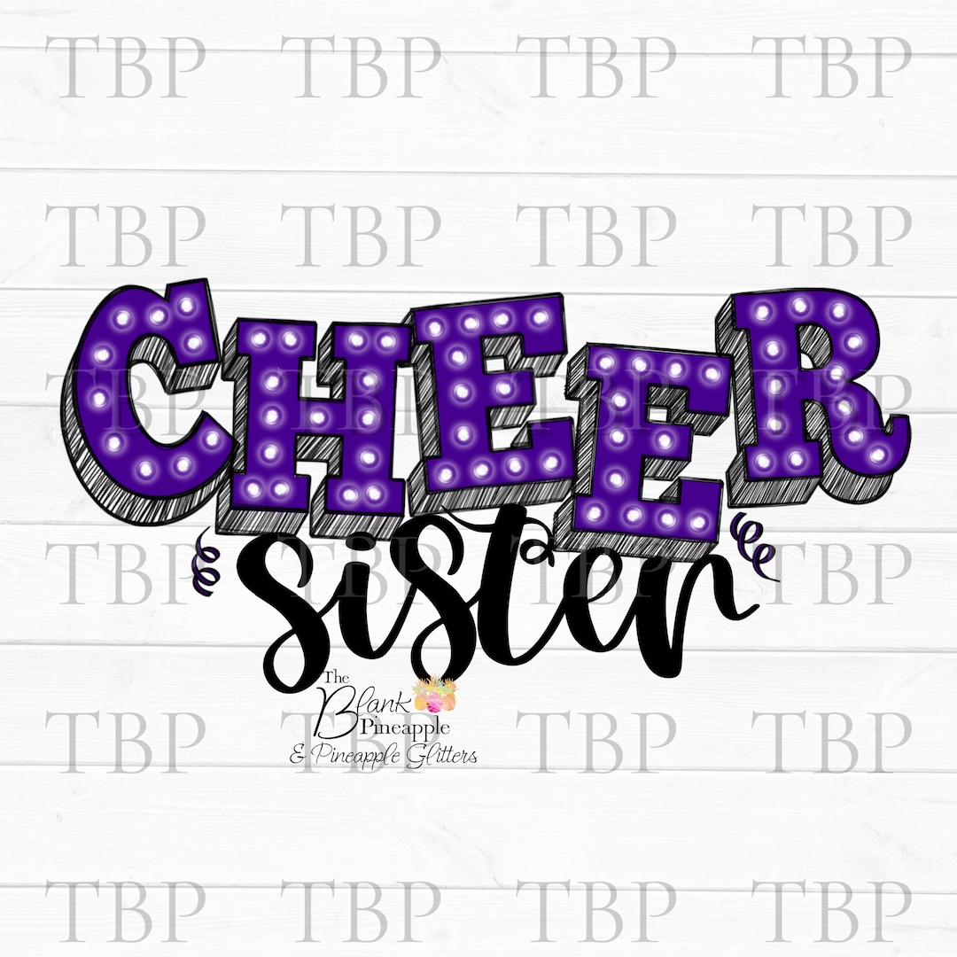 Cheer Design PNG, Cheer Sister Marquee in Purple, Cheerleading ...