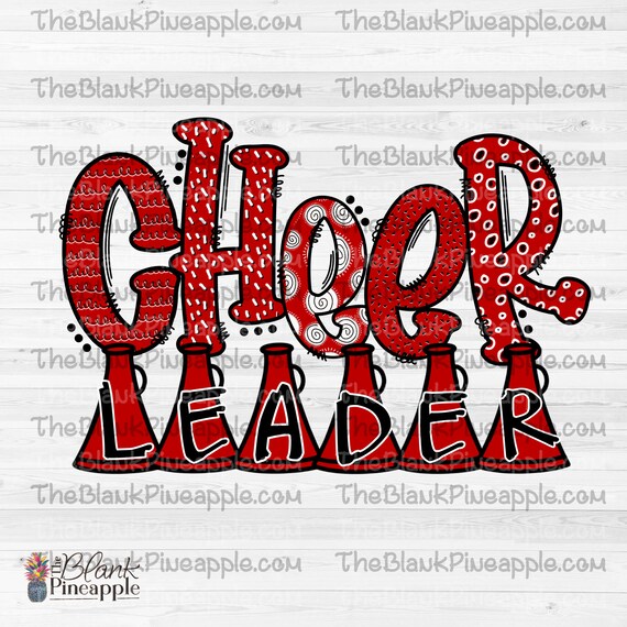 Cheer Design PNG Doodle Cheerleader Megaphones in Red PNG - Etsy