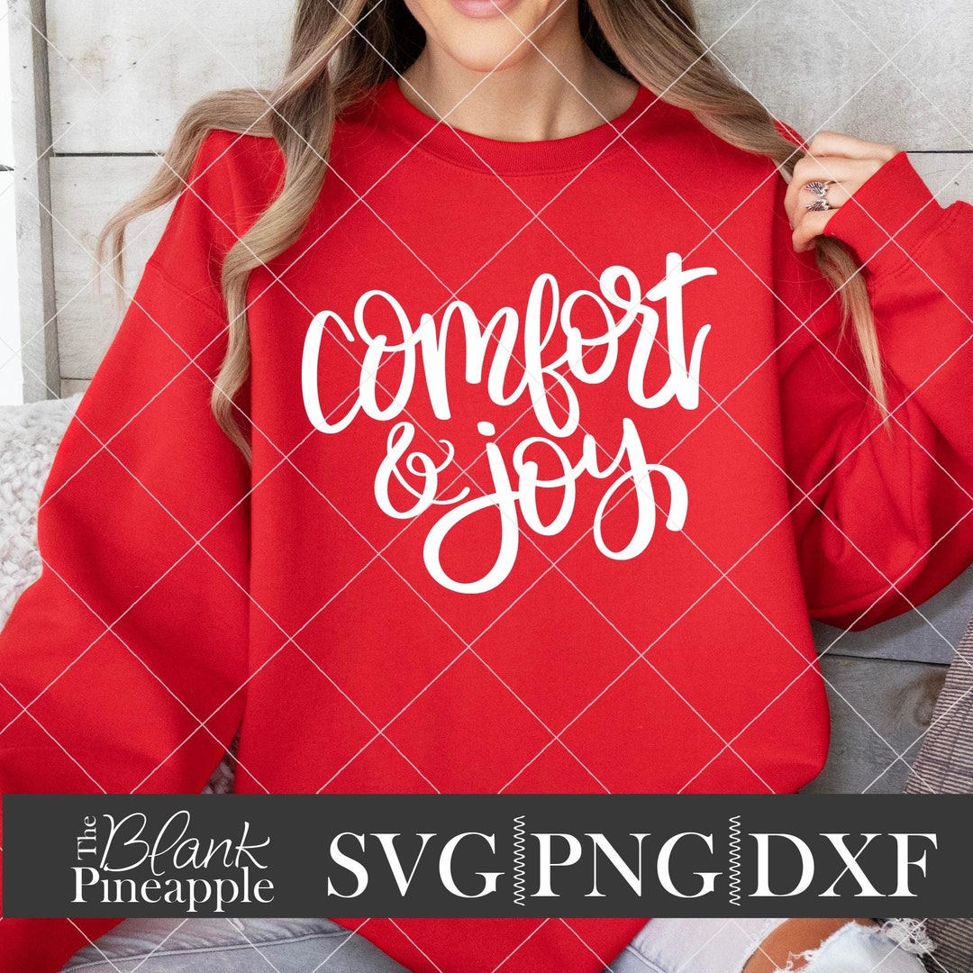 Christmas SVG Cut File, Comfort and Joy SVG, DXF, and Png Digital ...
