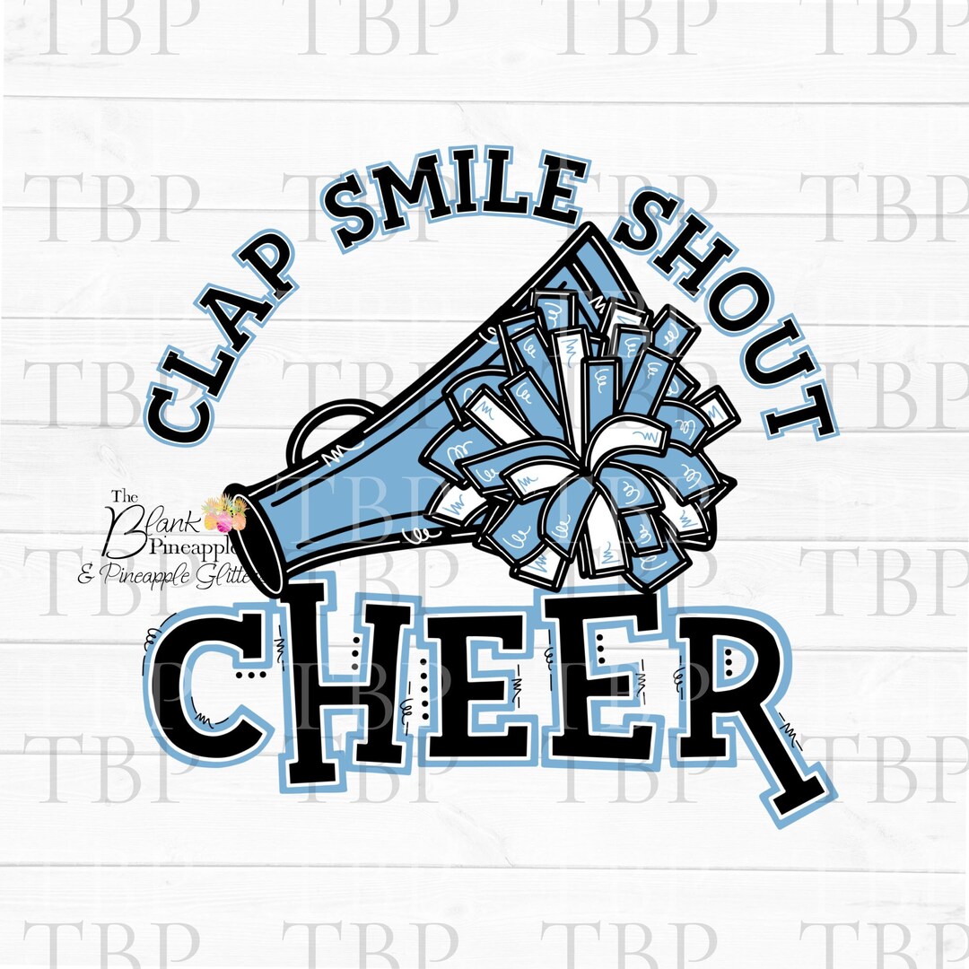Cheer Design PNG Clap Smile Cheer Megaphone and Pom Poms in NC Columbia ...