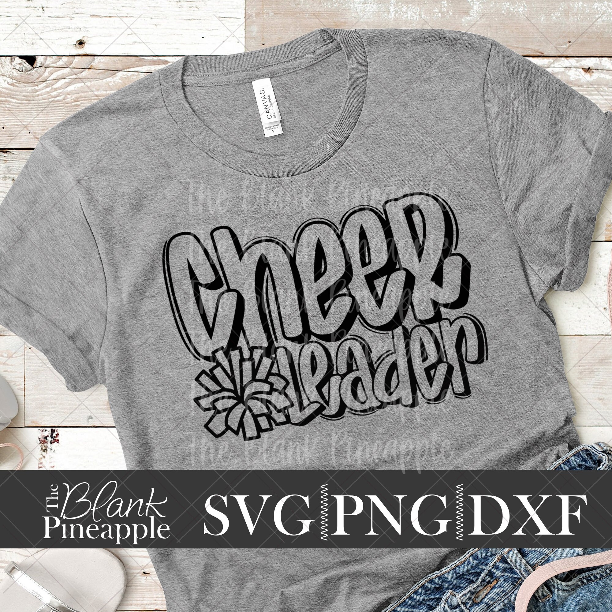 Cheerleader SVG Cut File, DXF, and Png Digital Download, Cheerleader ...